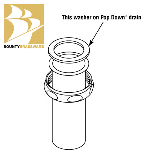 1-1/4" Tail Piece Washer for Pop Down® Drain, 10 washers – Bounty Brassware